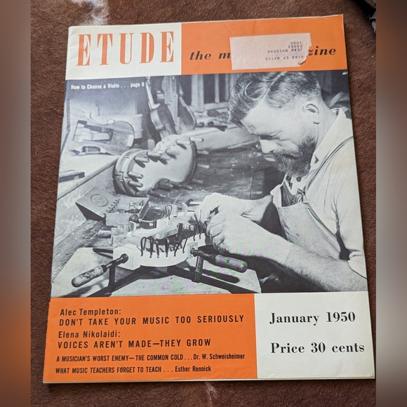 The Etude Magazine | Other | Vintage Music Magazine The Etude January ...